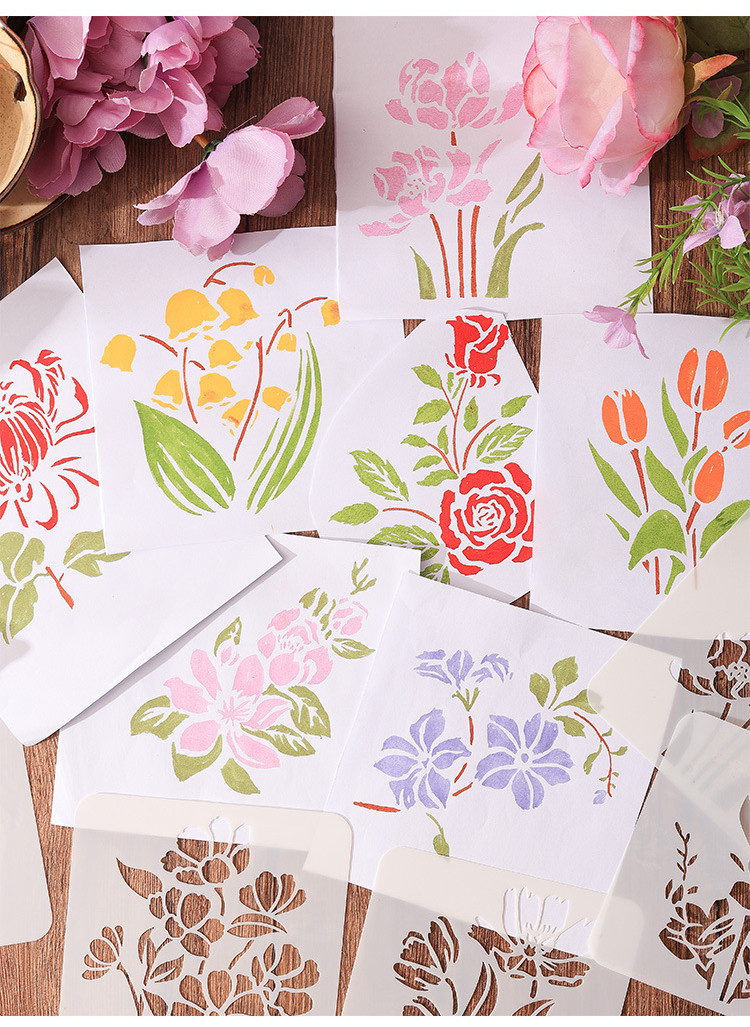 Flower Profile Whisper Handwritten Newspaper Template Hollow Painting Flower Hollow Painting ...