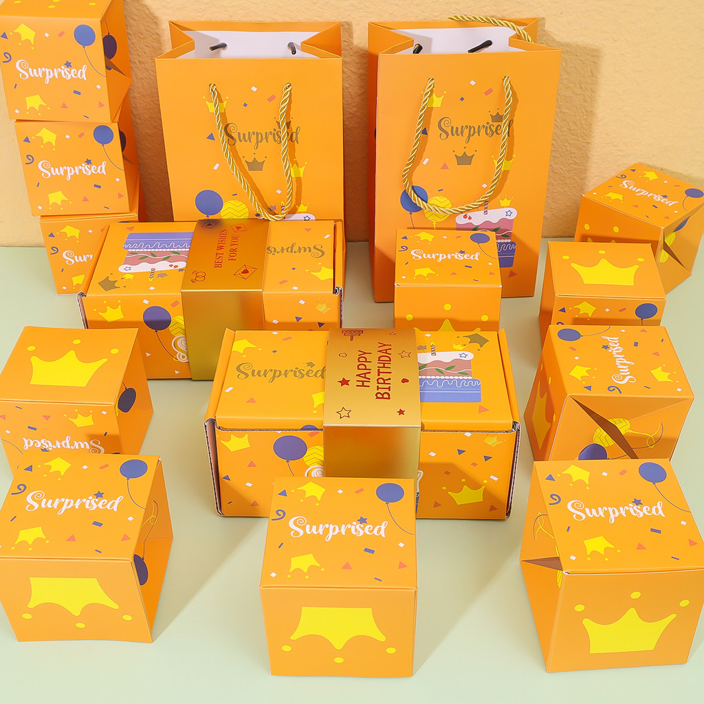 DIY Surprise Pop-Up Explosion Gift Box - Yellow Folding Money Bounce ...