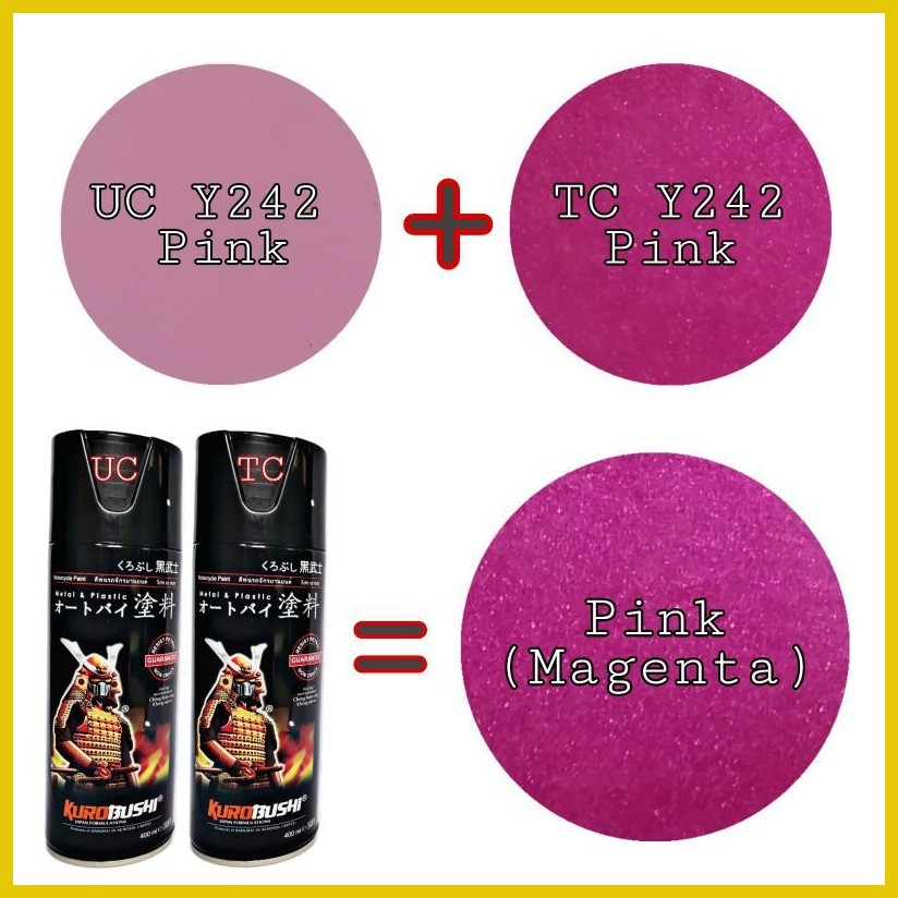 ☑ ∏ Magenta Pink (Ucy242 Pink+Tcy242 Pink) Samurai Spray Paint | Shopee ...