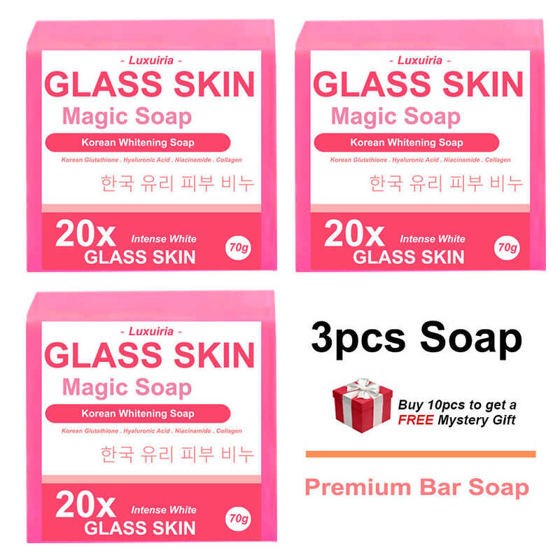 3Pcs Uiria Korean Glass Skin Magic Soap With Collagen - Korean ...