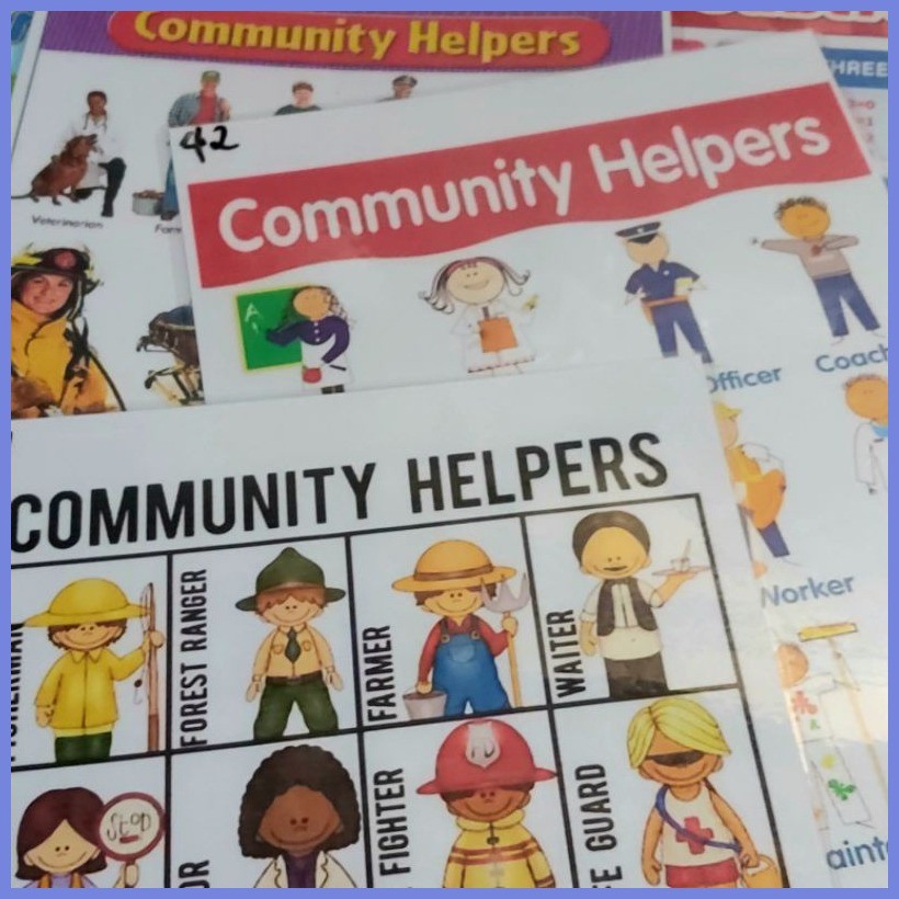 ♈ A4 COMMUNITY HELPERS Laminated Educational Wall Chart for kids ...