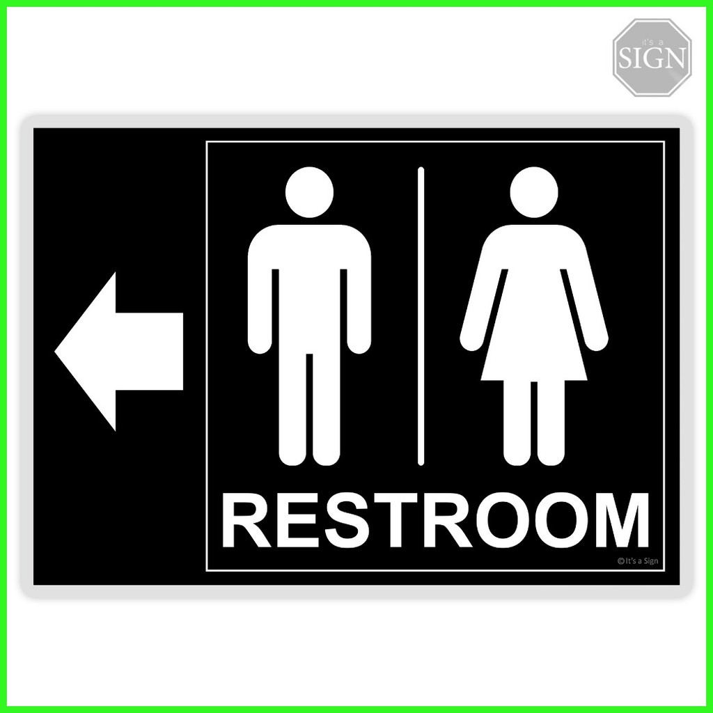 ღ ి ⚣ Restroom Toilet This Way Right Left - Laminated Signage - A4 Size ...