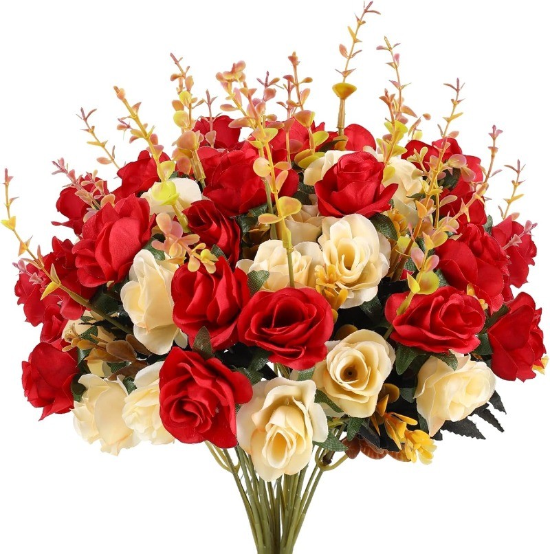 1PC Artificial Flowers Fake Rose Silk Bouquet Wedding Home Bedroom ...