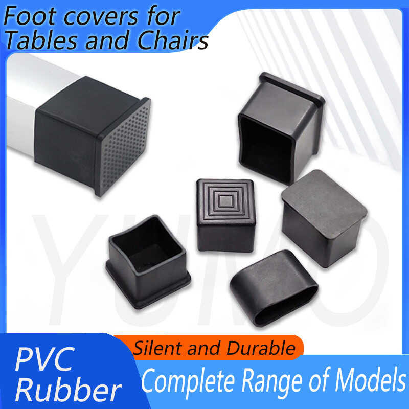 1Pcs Multi Size Rubber Footing Square Rectangular Tuberubber Footing ...