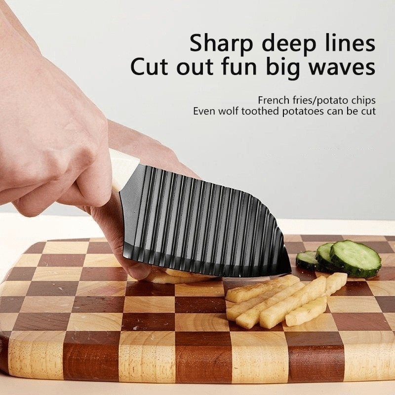 Kitchen Stainless Steel Wave Ripple Knife For Wolf Tooth Potato Fruit ...