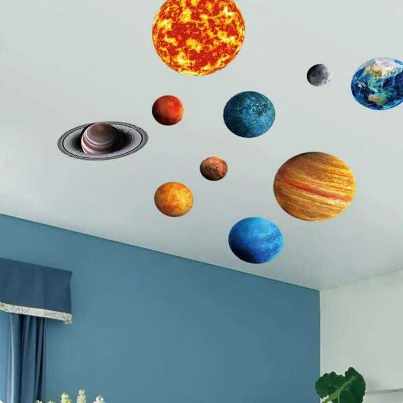 Wall ⭐Aa Luminous ⭐ Sticker The Solar System Nine Planets Home Decor ...