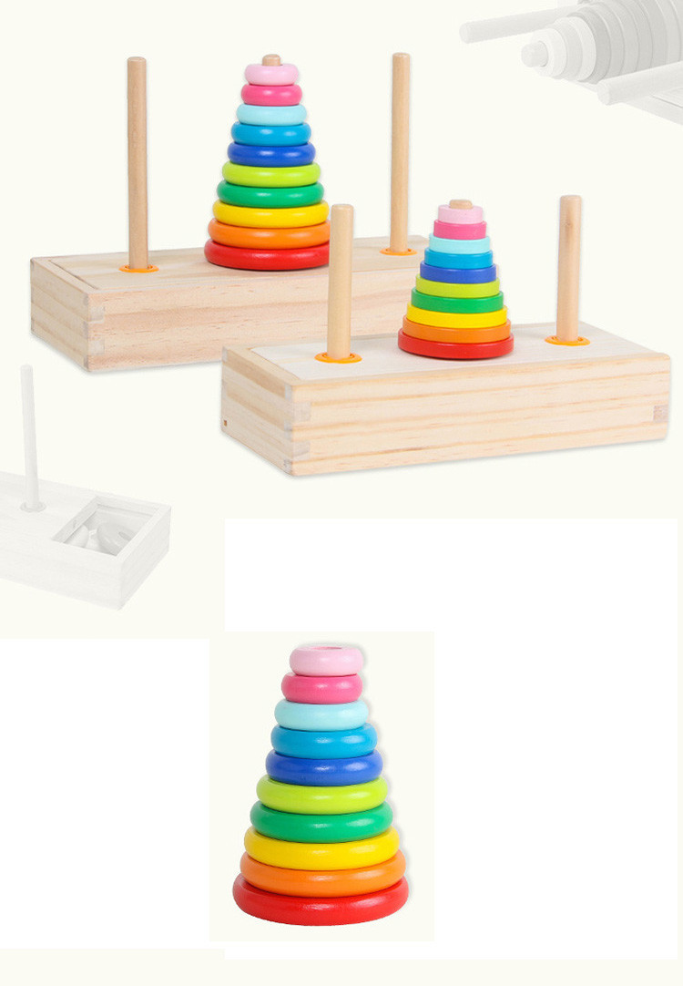 Kids And Adult Classical Intellectual Toys Wooden Toy Tower Hanoi Tower ...