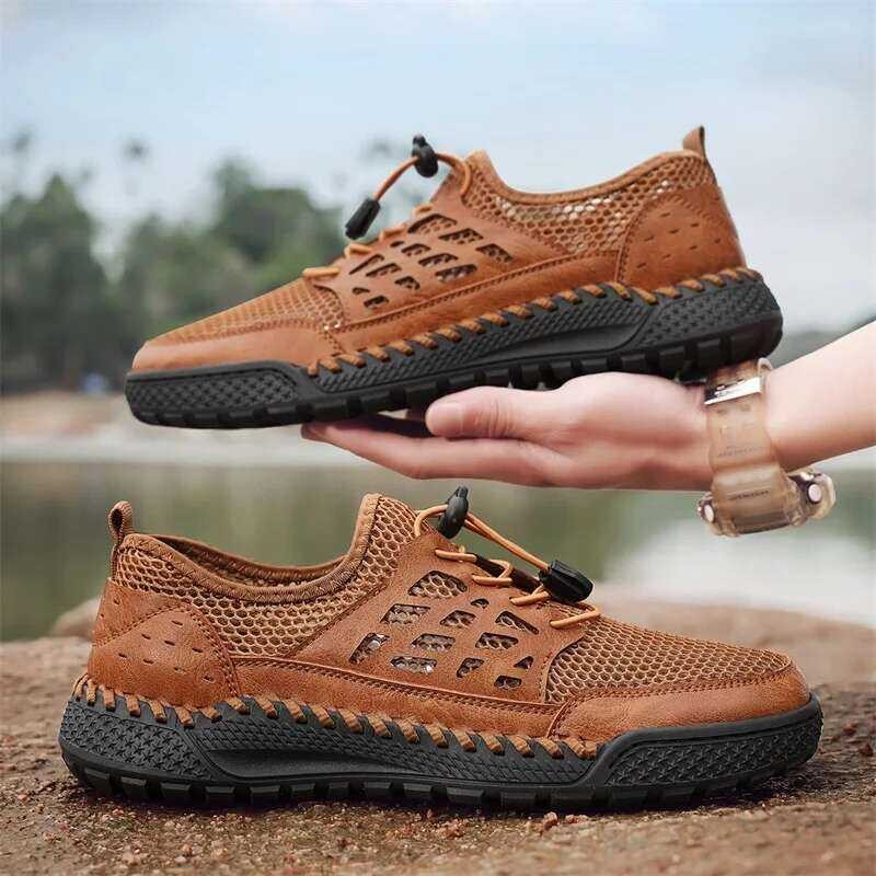 9 Outdoor Men's Summer Hiking Shoes Breathable Mesh Running Sneakers ...