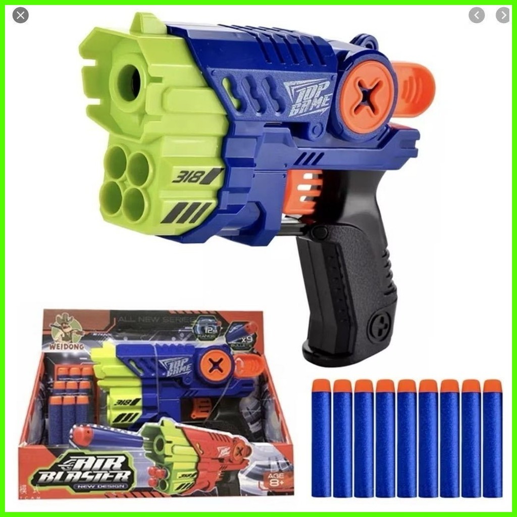 ∈ Honcer Toys Air Soft blaster New Design With 9 Pcs Soft gun toy ...