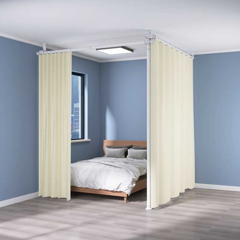 Screen partition, living room, room ceiling, bed wall, bed cover ...