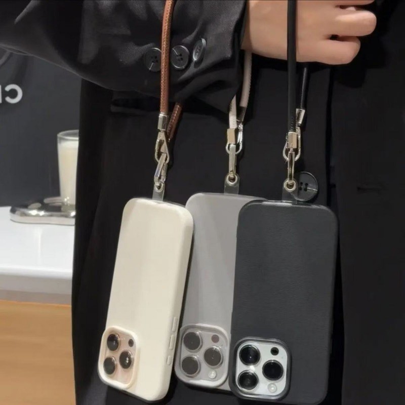 Mobile Phone Lanyard Leather Wrist Rope Men's and Women's Short Fashion ...