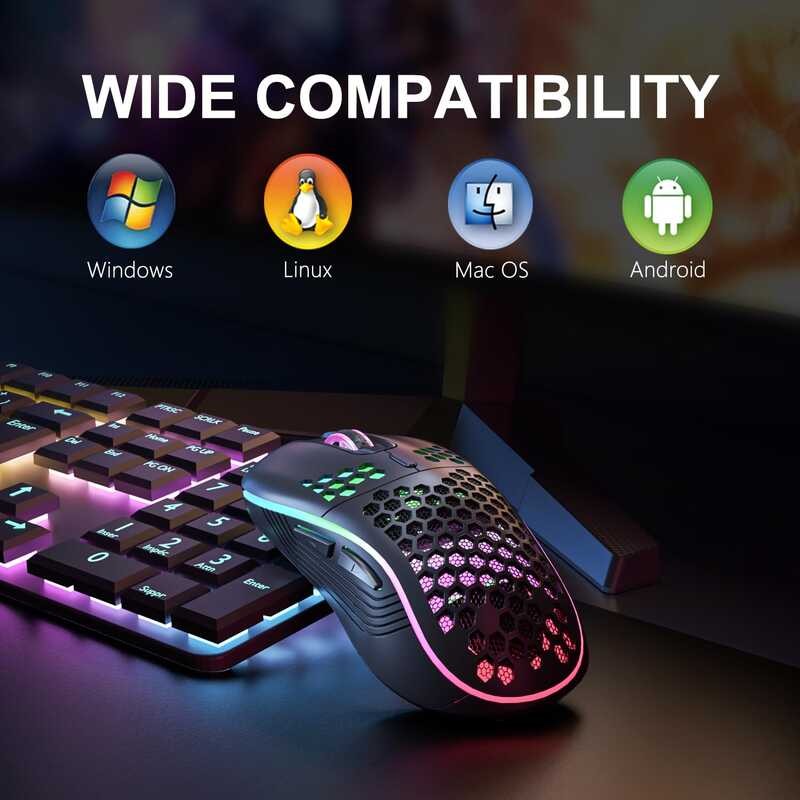 2.4G Wireless Gaming e Rechargeable with RGB Backlit Ergonomic ...
