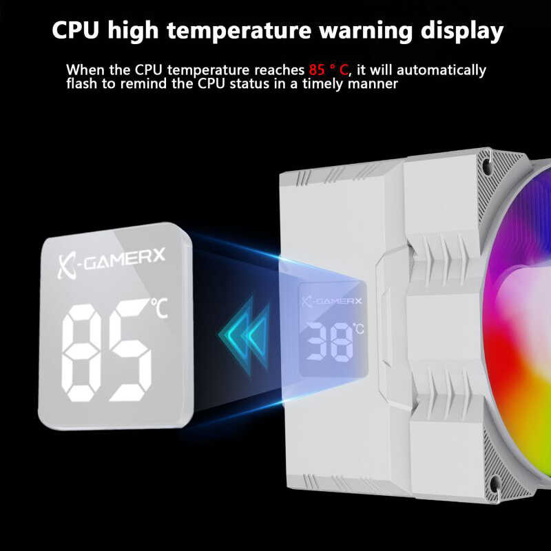 Power Train X-Gamerx Z-1300 ARGB 4 Heat s CPU Cooler with Digital ...