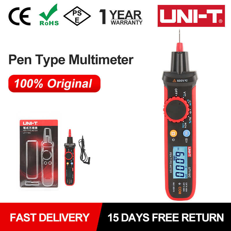 Pen-Type UNI-T Digital Automatic Multimeter UT118C 600V DC AC Voltmeter ...