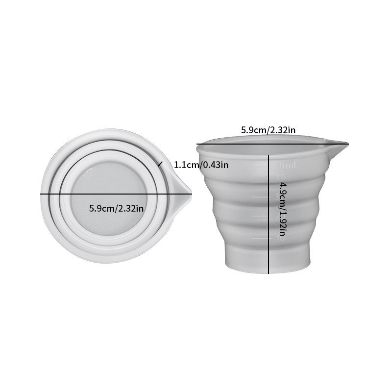250ml Foldable Silicone Measure Cups Graduated Portable Liquid ...