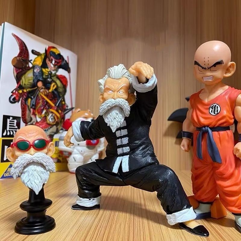 Anime Dragon Ball Figure Muten Roshi Kame Sennin Replaceable Head 15cm ...