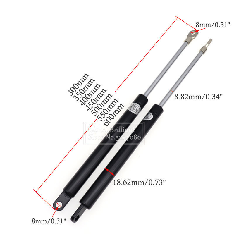 2PCS 300-600mm 600N Car Struts Bonnet Hood Rear Trunk Tailgate Boot ...