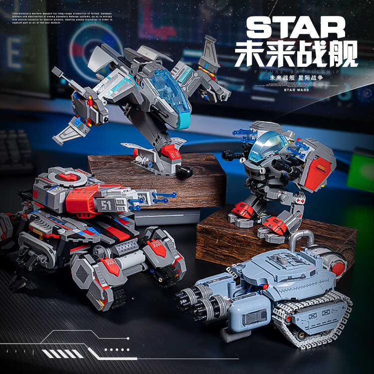 65 Maliit Na Angle Future Battleship 4-In-1 Starcraft Fighter Robot ...