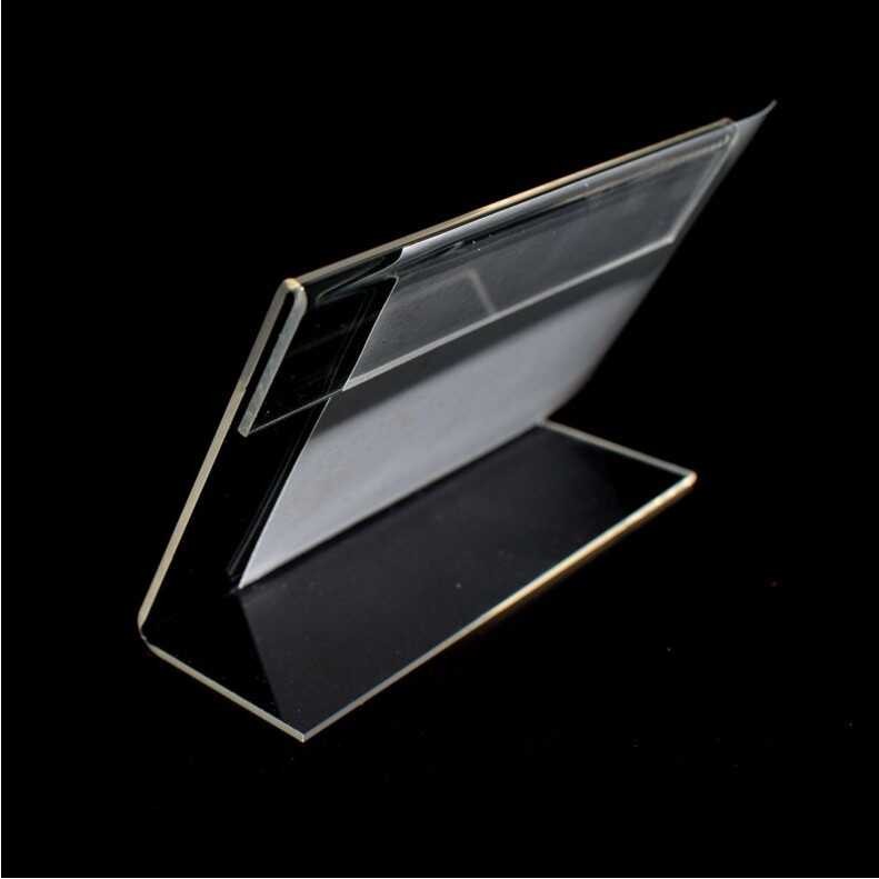 Acrylic L-Shaped Brand Price Tag Signing Table Card Office Display Rack ...