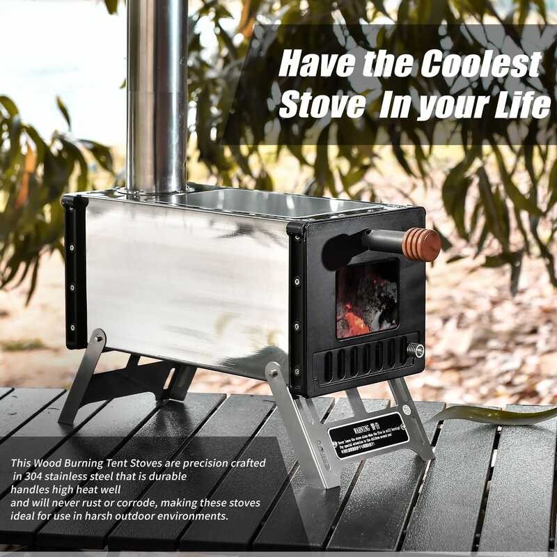 Bagong Mini Ng Stainless Steel Sa Labas Camping Firewood Barbecue Stove ...