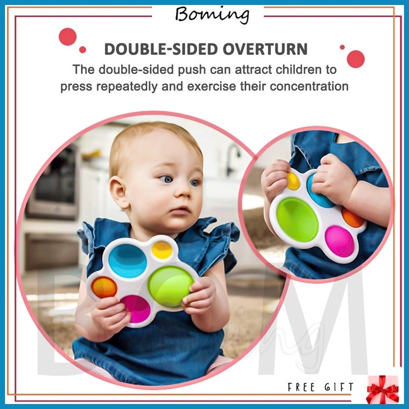 Baby Toys Pop It Simple Dimple Fidget Toy Flower Pop It Fat Brain ...