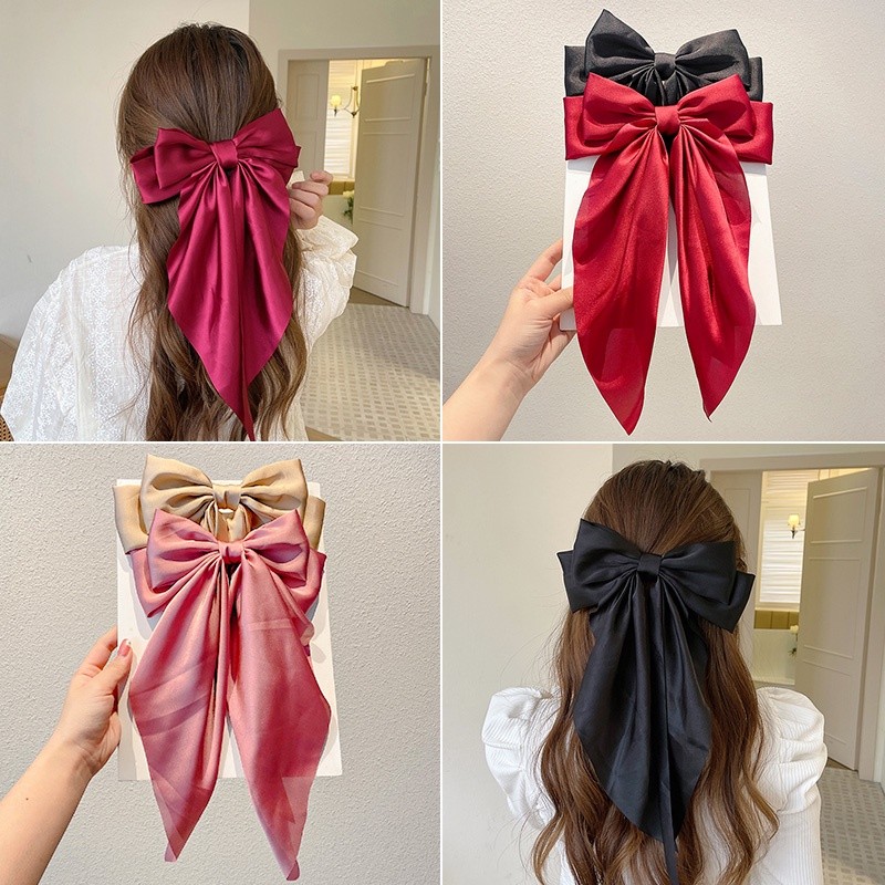 Long Bow Hair Clip Big Ribbon Hair Pin Elegant Fashion Hair Accessory ...