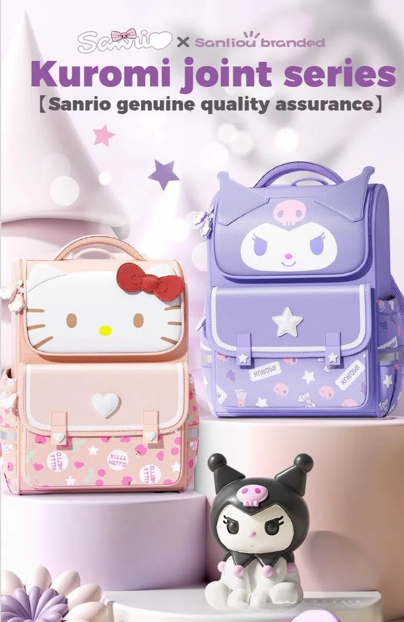 Genuine My Melody Kuromi Cinnamoroll School Bag Kids Girls Large Capacity Ultra-Light Waterproof ...