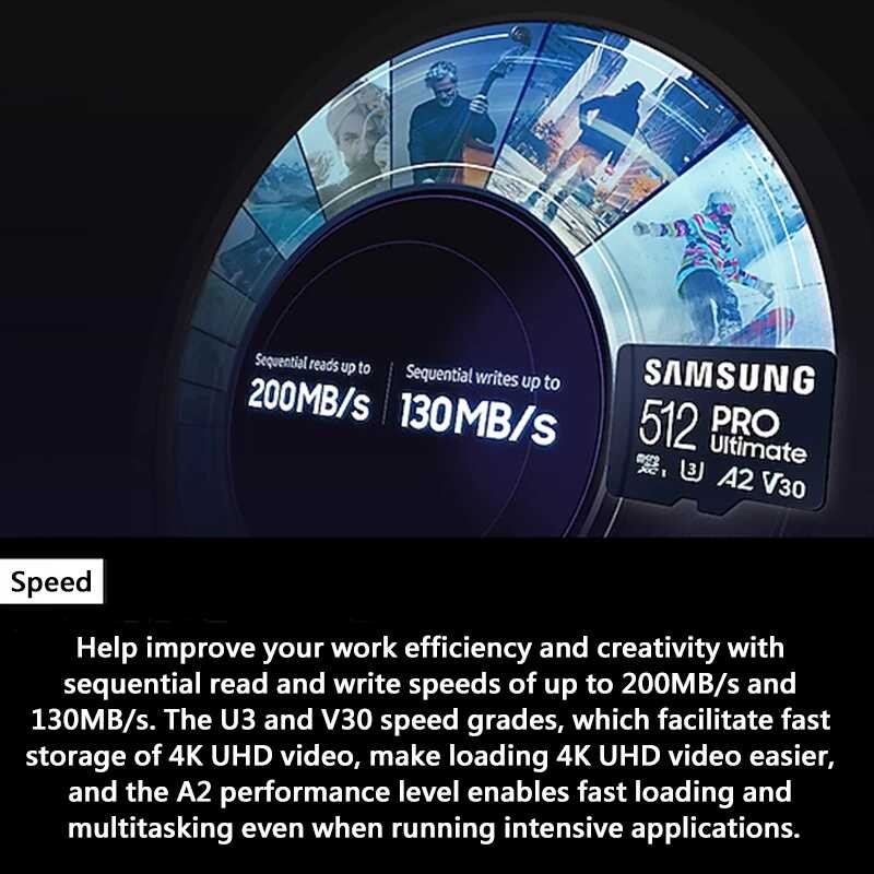 PRO SAMSUNG Ultimate 128GB U3 V30 Memory 256GB A2 4K TF 512GB High ...