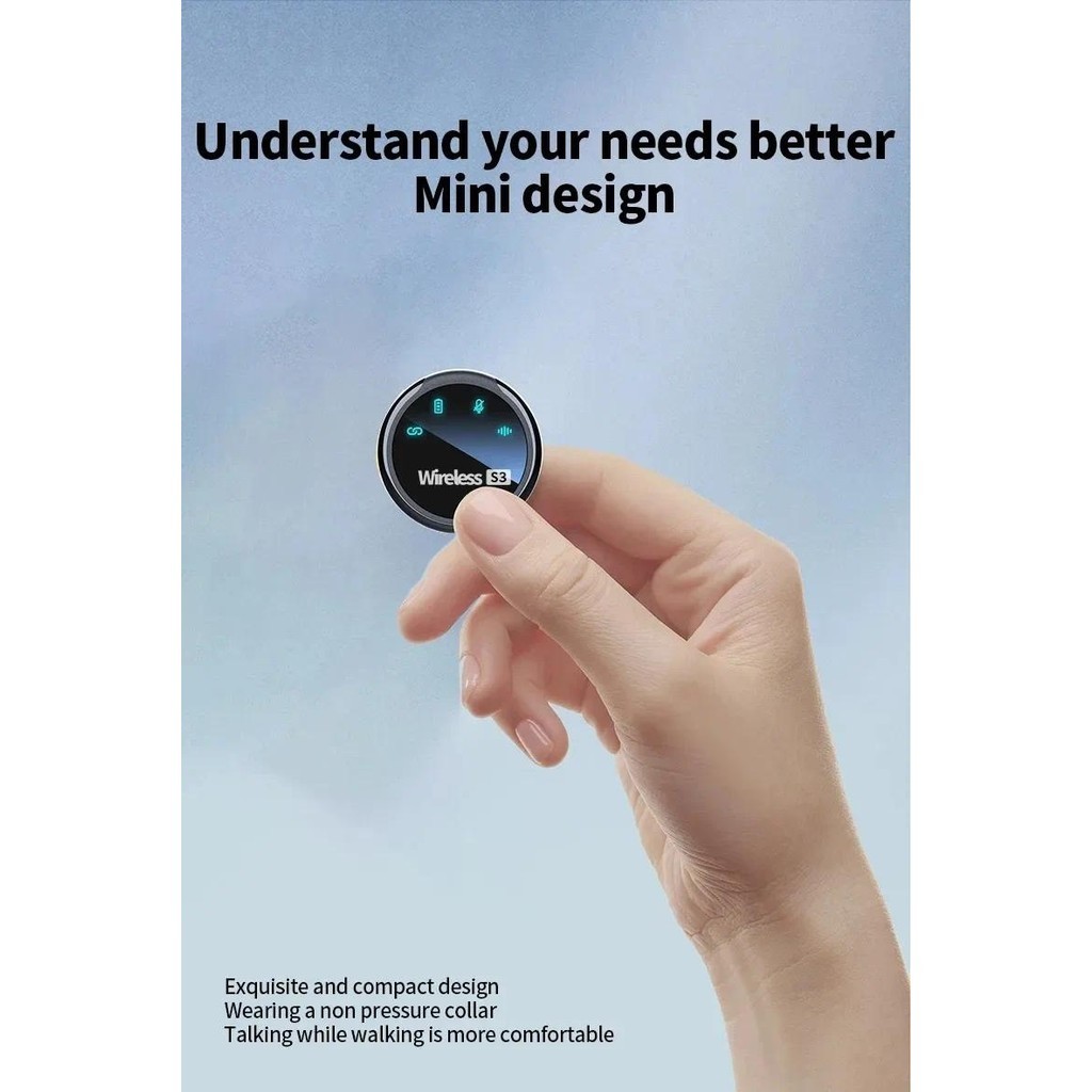 Mini S3 Wireless Microphone Magnetic Buckle Lavalier Mic 2.4G ...