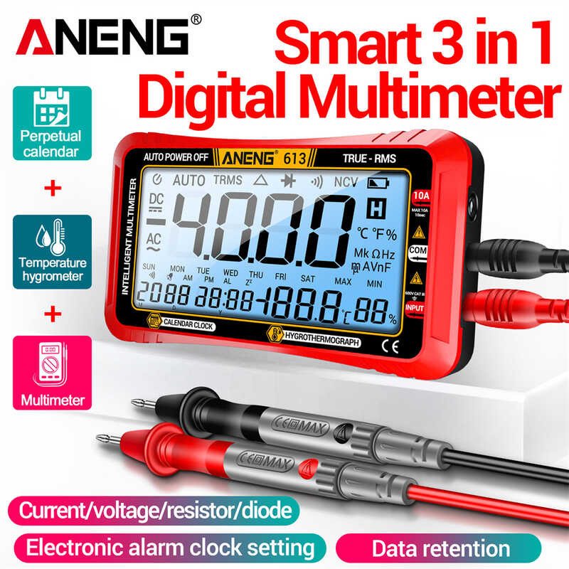 613 612 Smart Multimeter Real-time Power-off Measuring AC/DC Ammeter ...
