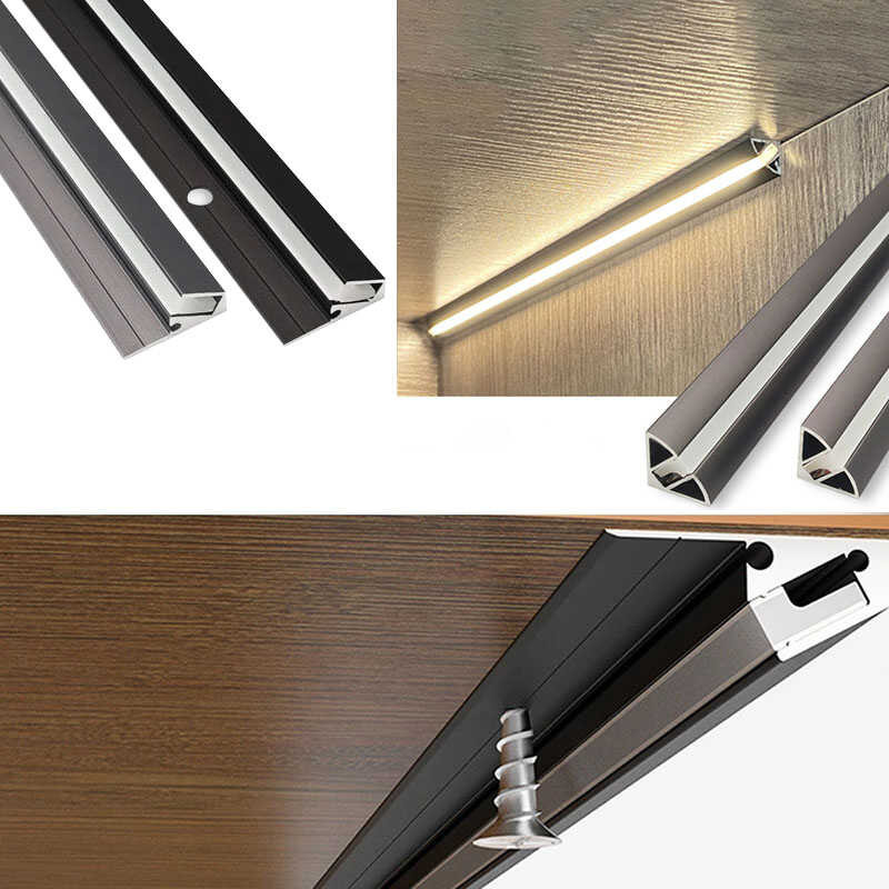 Under Ultra-Thin Cabinet Light Bar Invisible Beam Oblique Aluminum ...