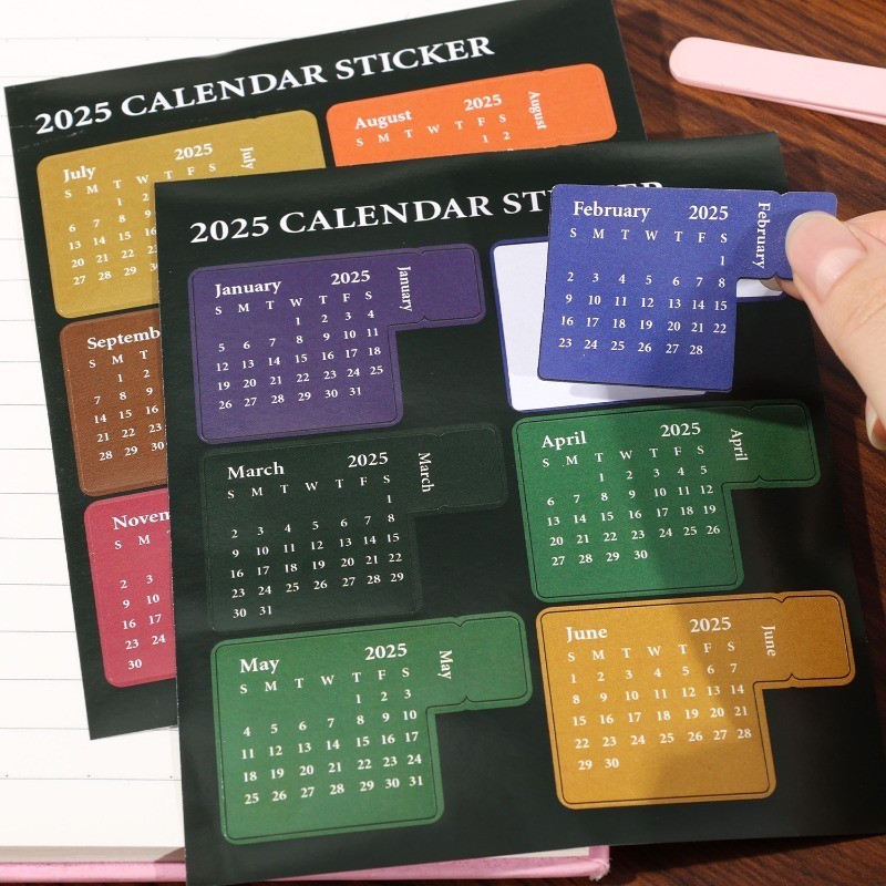 2025 Calendar Index Stickers - Handwritten Calendar Note - Notebook To ...