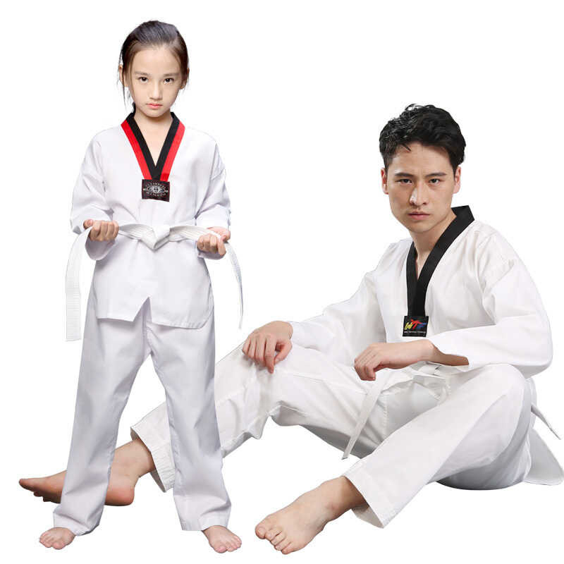New A Long Sleeve Gi Uniform TKD Costumes Clothing White Taekwondo ...