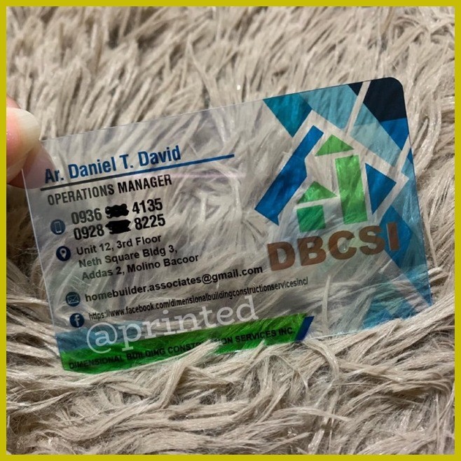♒ CALLING CARD TRANSPARENT(frosted) | Shopee Philippines