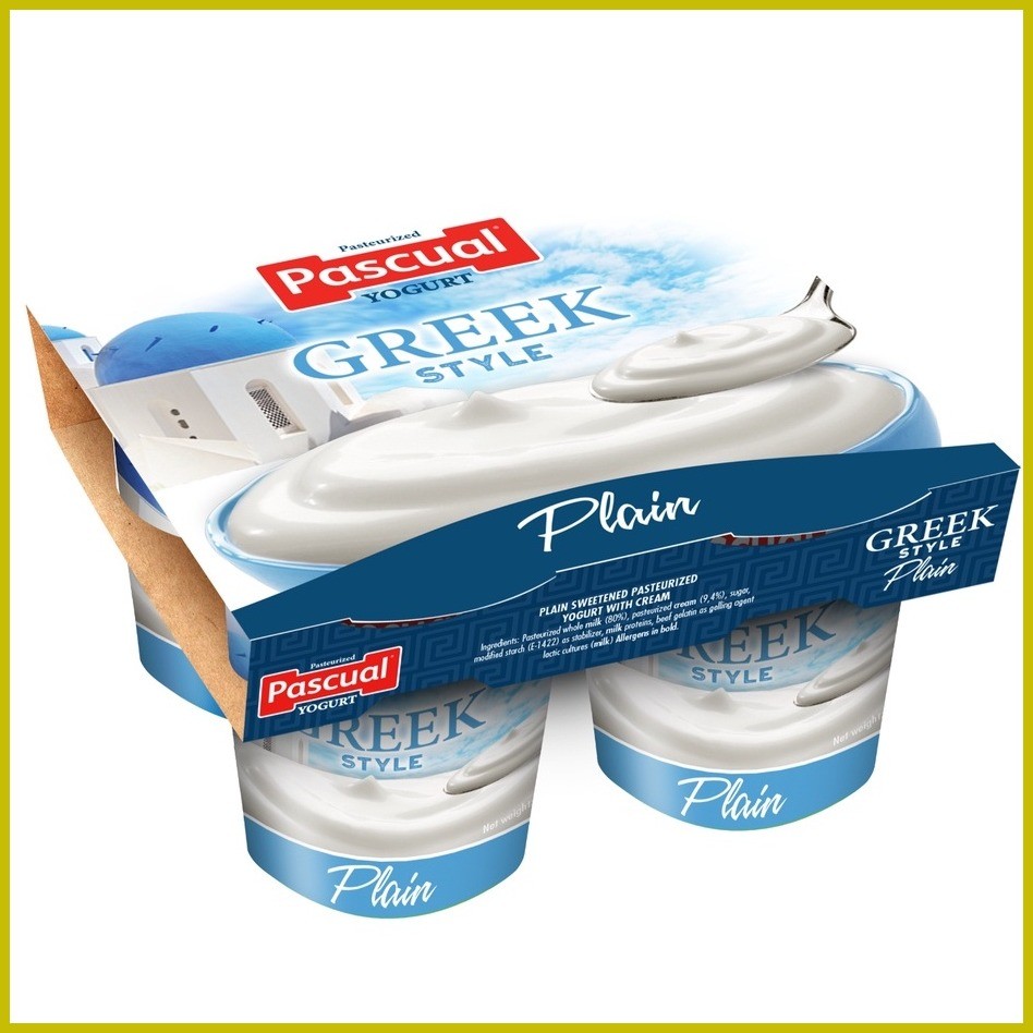 ♀ Pascual Yogurt Greek Style Plain (4 x 100g) | Shopee Philippines
