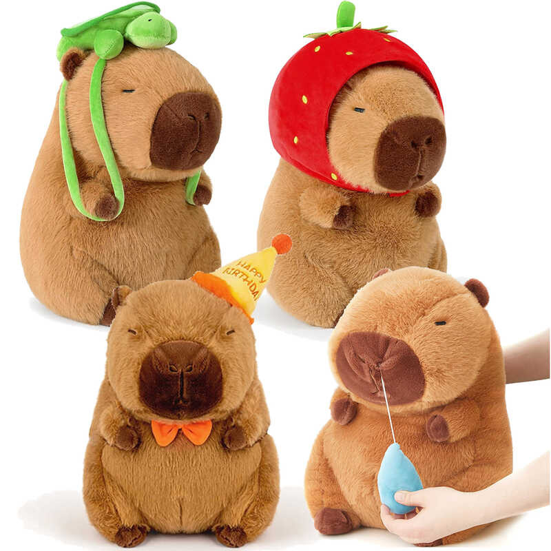 9B 2/4Pcs Cute Plush Kawaii Capibara Stuffed Animals Toys Soft Capybara ...