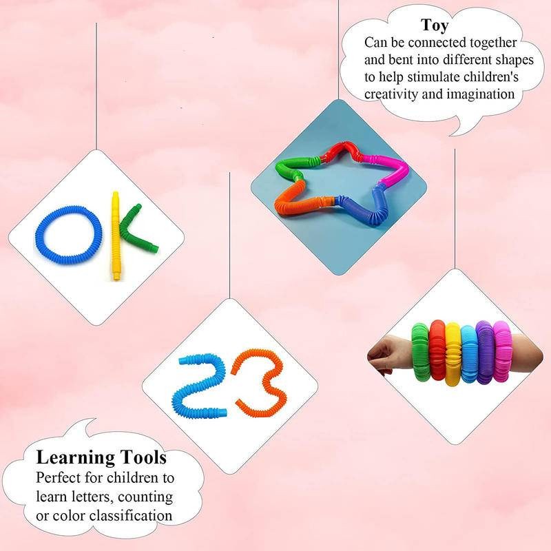 TOPONE DIY Pop Tube Telescopic Bellows Sensory Tube Toy Children ...