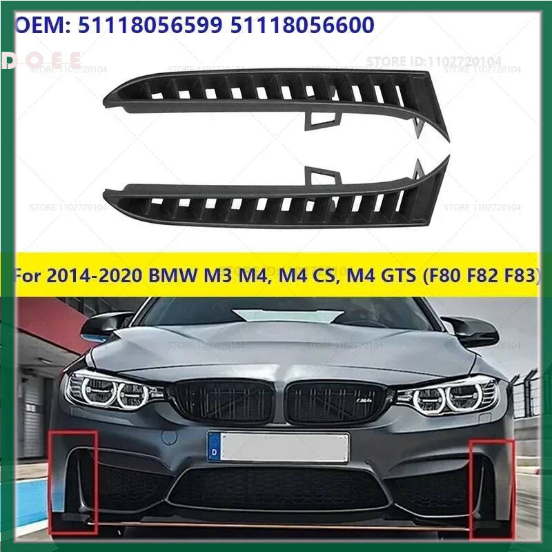 ˇ≮ For 2014-2020 M3 M4, CS, M4 GTS (F80 F82 F83) Front Bumper Lower ...
