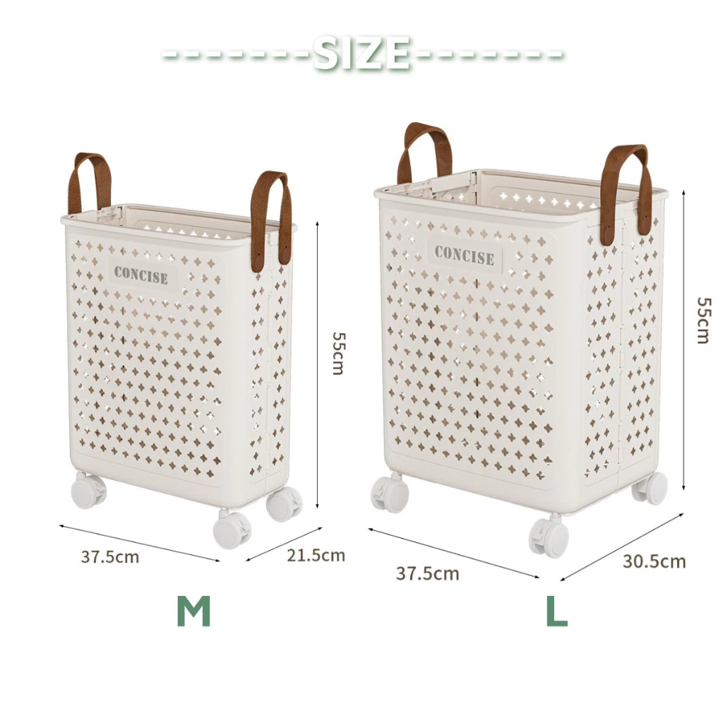 Foldable Large Laundry Baskets With Wheels Dirty Clothes Basket ...