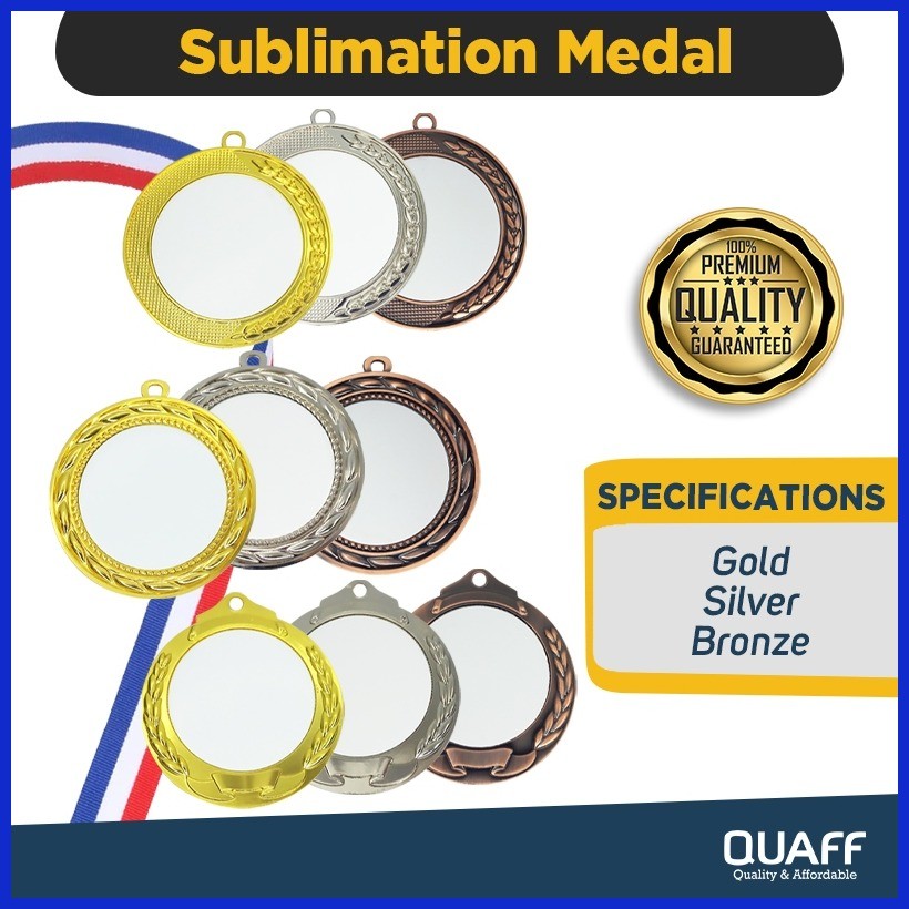 SUBLIMATION PRINTABLE MEDAL GOLD / SILVER / BRONZE (Consumables Only ...