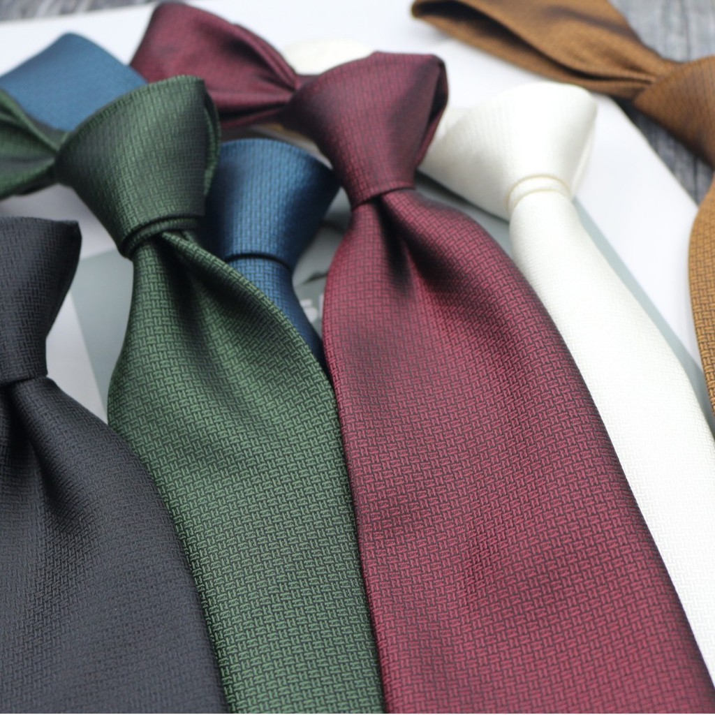 8cm Width Solid Color Striped Plaid Neck Ties for Men Trendy Gentlemen Peacock Blue Black Wine ...