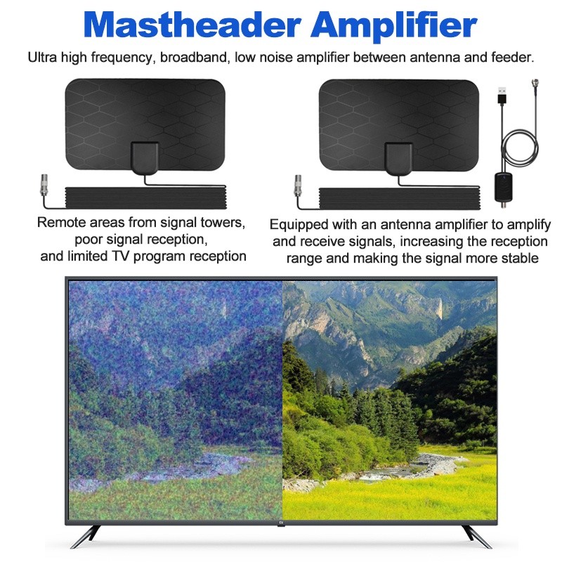 3000 Miles Indoor Digital HD TV Antenna DVB-T2 Booster Amplifier ISDBT ...