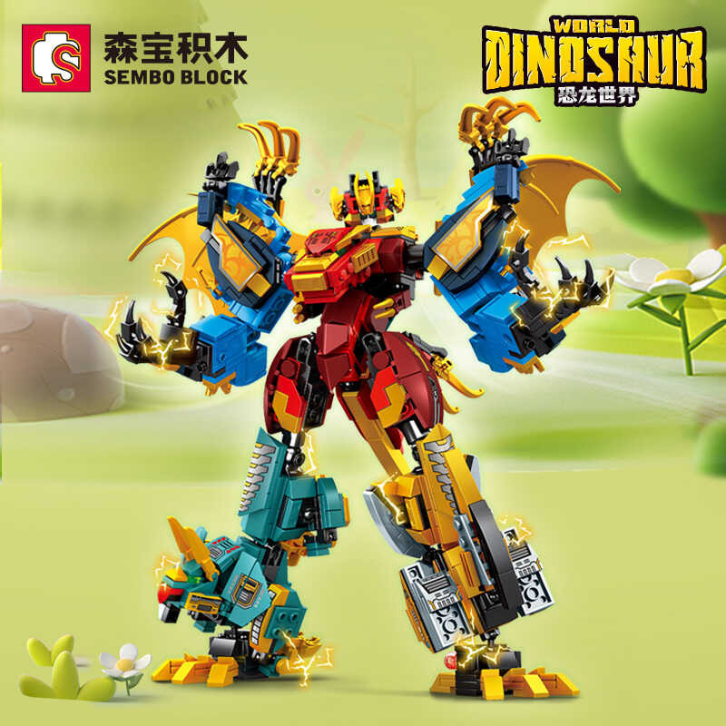 4-In-1 3 67 Senbao Warrior Armor Wing Triangle Tyrannosaurus Rex King ...