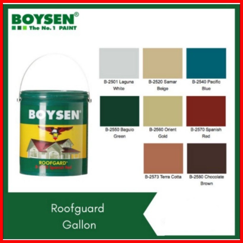 ۞ ☾ BOYSEN ROOFGUARD GLOSS ACRYLIC WATERBASED ROOF PAINT PINTURA ...