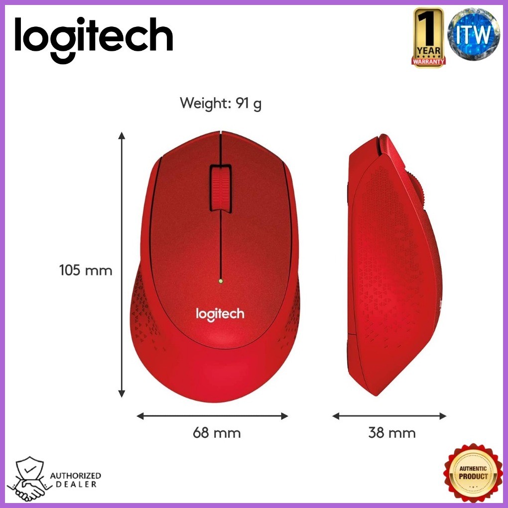 ⭐ Logitech M331 Silent Plus Wireless Mouse (Red) | Shopee Philippines