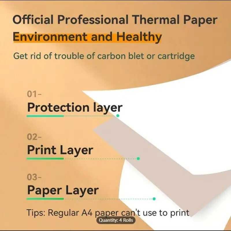 Portable A4 Roll Folded Paper USB Bluetooth Thermal Document Printer ...