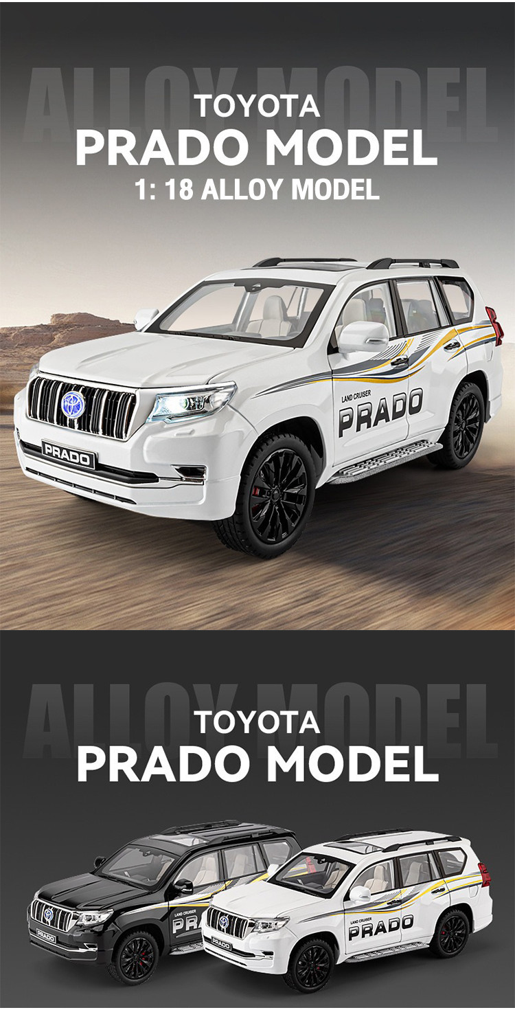 1:18 Scale Big size Toyota Prado Suv Diecast Model Car Alloy Cars Toys ...
