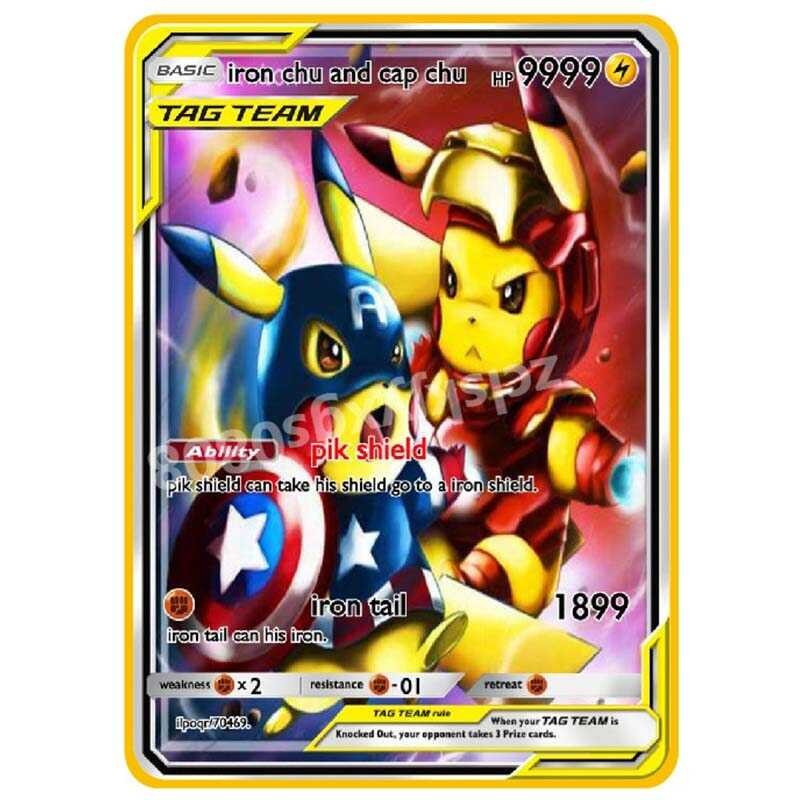 LY Ong - Metal Cards Pikachu Charizard Vmax Hp 999999 Children Anime ...
