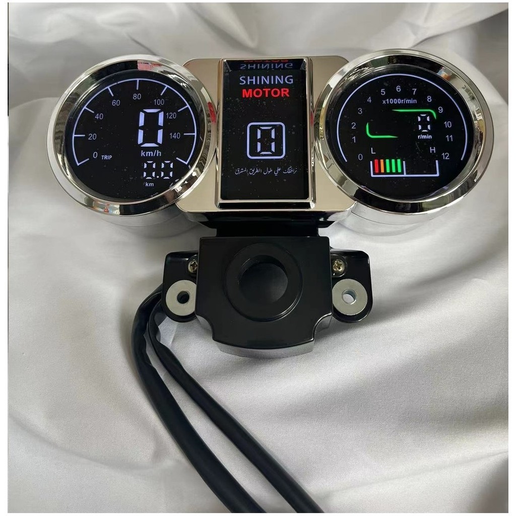 Digital 60 Speedometer Dashboard LED Motorcycle Speed Meter Tachometer ...