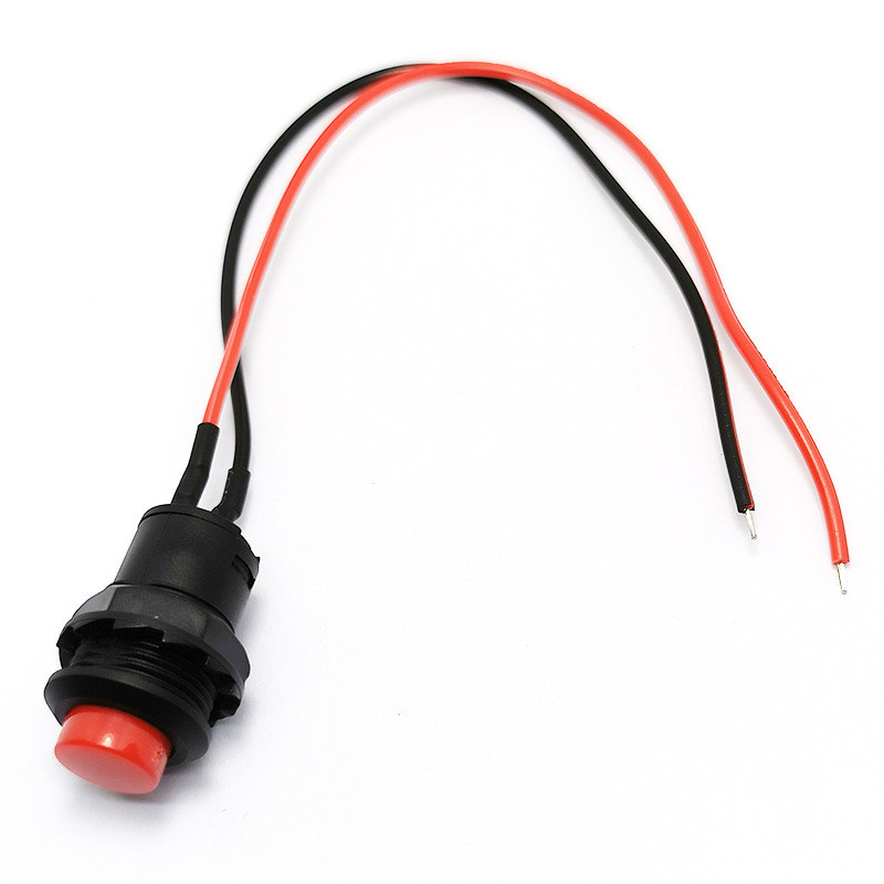 5/2/1PCS 12MM Round Button Switch with Wire Cable 15CM Self-Locking Non ...
